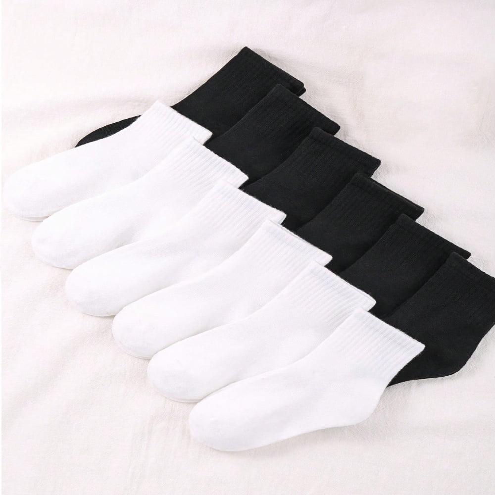 Estbridge 12pairs/Pack Boys Girls Kids Causal Plain Color Socks ...