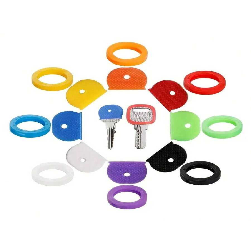 Estbridge 16pcs Key Caps Covers Tags Key Cap & Key Ring Combination ...