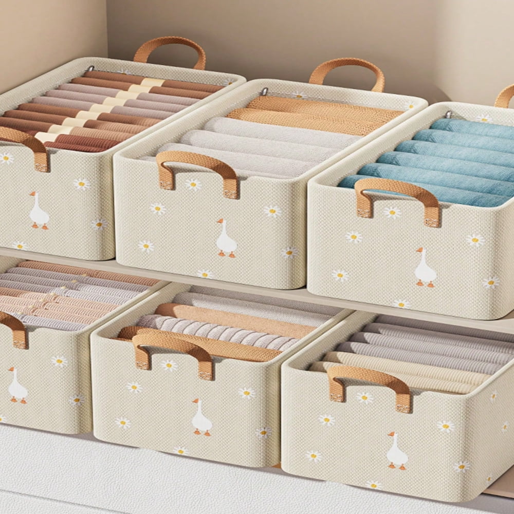 Estbridge 1pc Baby Clothing Storage Box Non-Woven Fabric Duckling ...