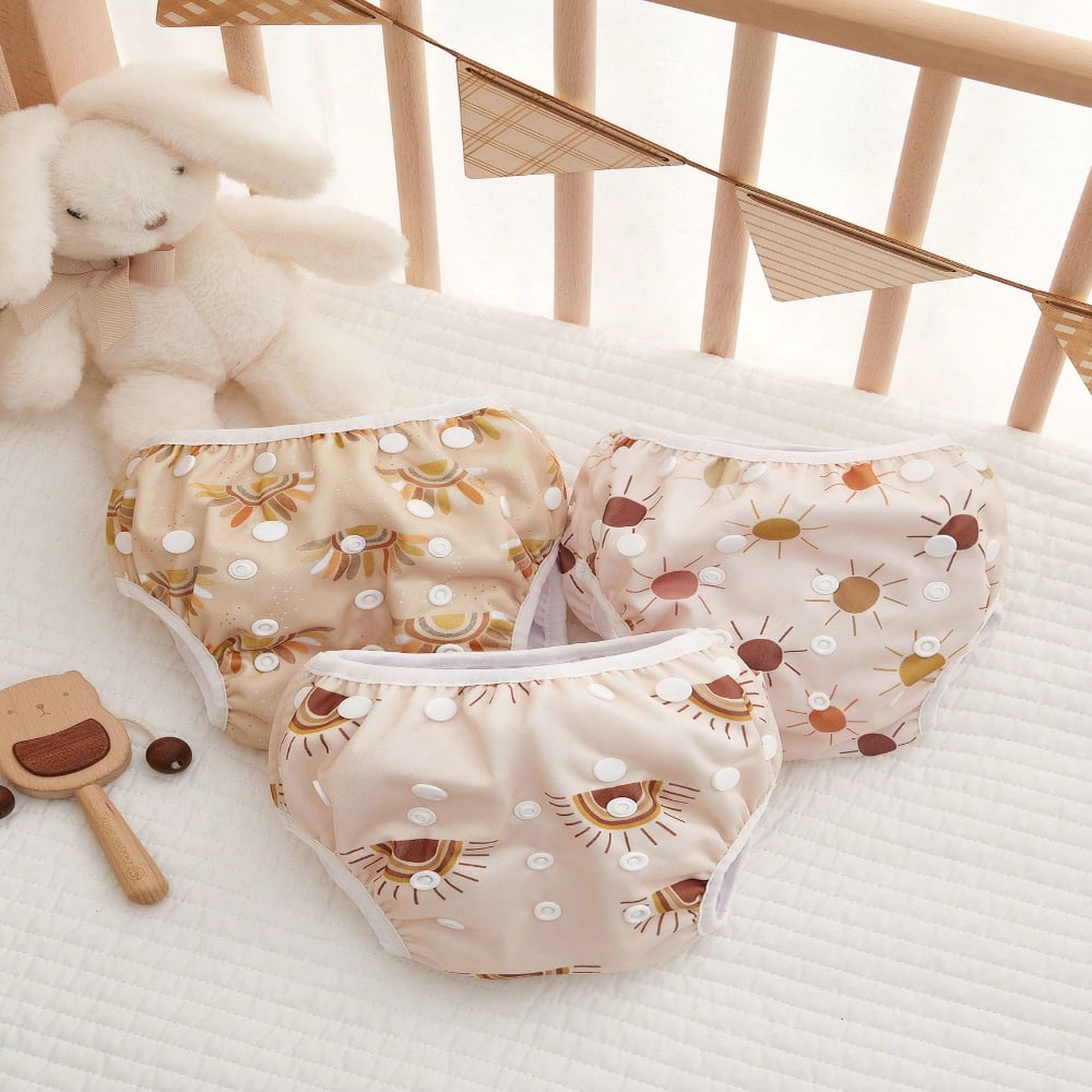 Estbridge 3pcs/Set Rainbow Pattern Baby Swimming Diaper - Walmart.com