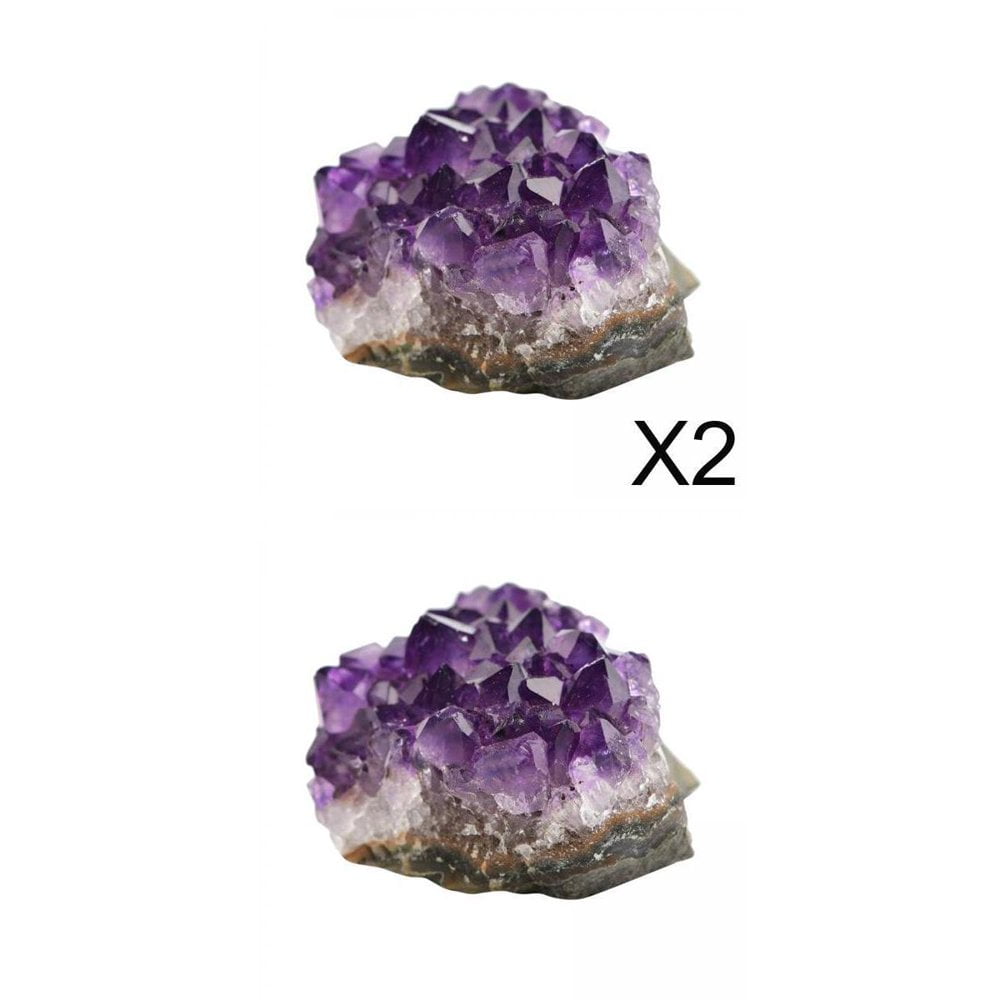 Estbridge 3x Natural Amethyst Crystal Bookends Geode Cluster Decor ...
