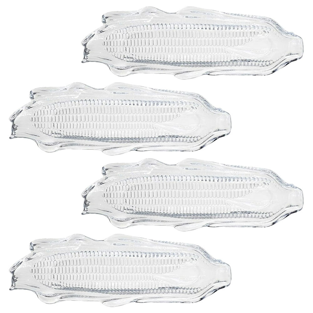 Estbridge 4 Pcs Corn Plate Corn on The Cob Dishes Corn Tray Corn on The ...