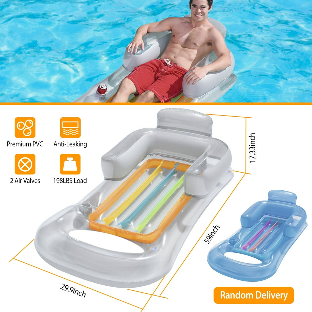 Estbridge 59In Unisex Inflatable Pool Swimming Floating Muti-color Raft ...
