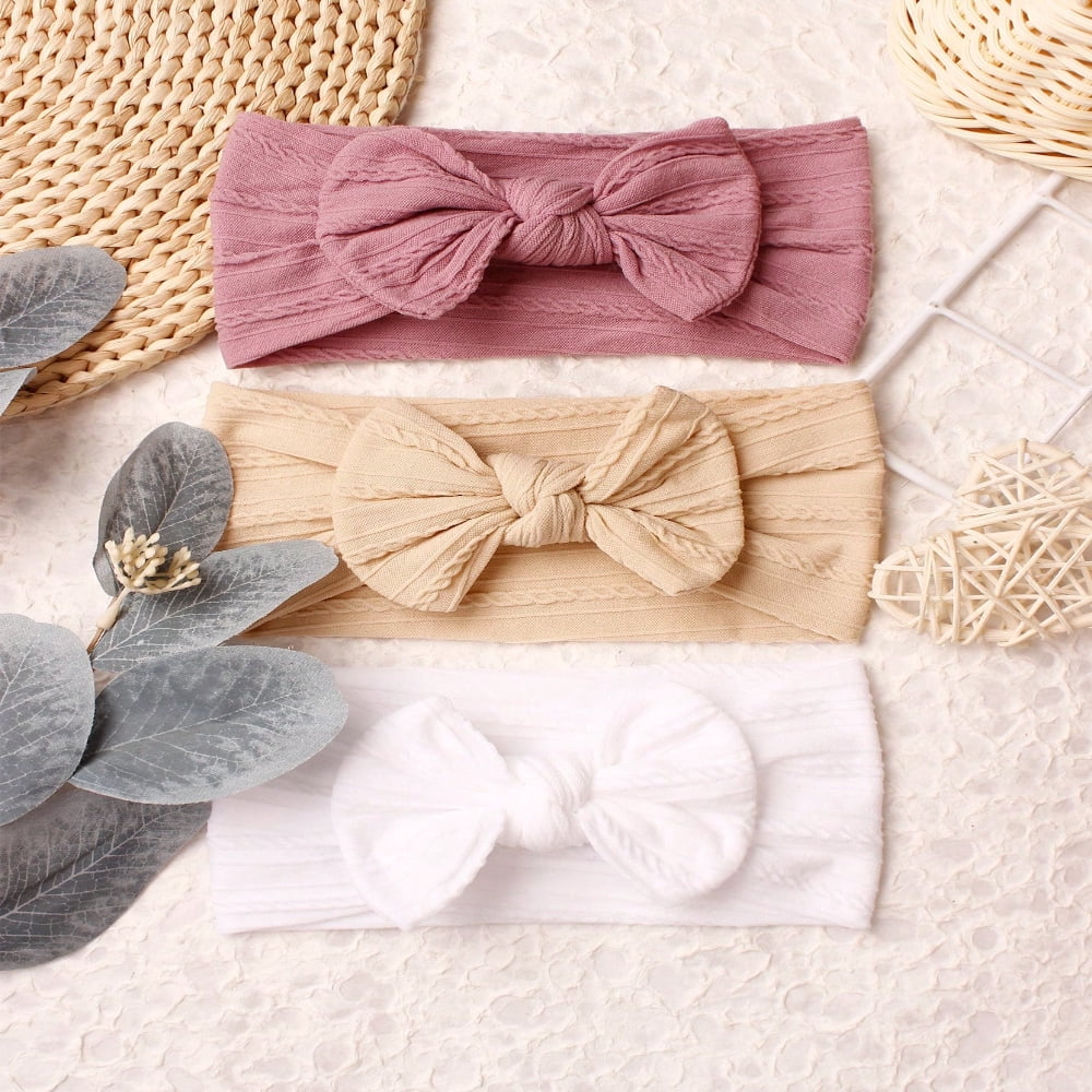 Estbridge 5pcs Candy-Colored Nylon Bowknot Soft And Stretchy Baby ...