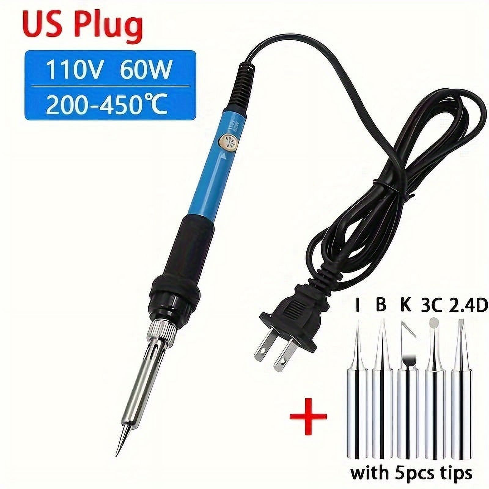 Estbridge 60W Electric Soldering Iron 110V 200-450°C Adjustable Temperature Welding Solder ...