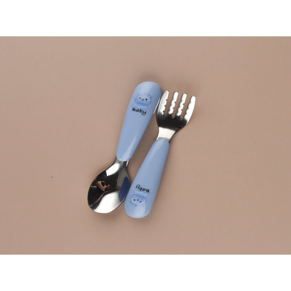 Estbridge Baby Self-Feeding Spoon Set With Fork Utensils For Baby And ...