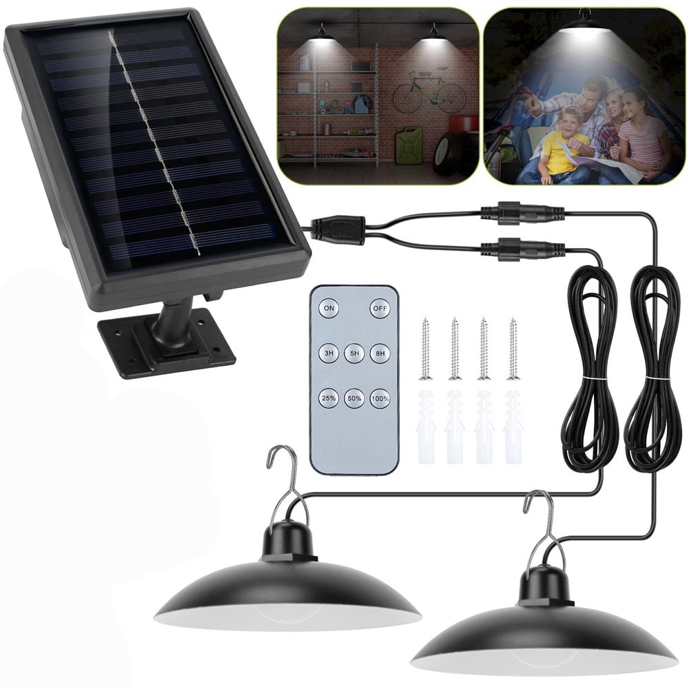 Estbridge Balcony Lamp Dual Lighting Heads Dimmable Timing Solar Shed ...