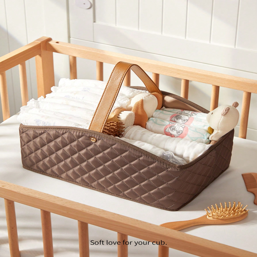 Estbridge Cozy Cub Baby Nursery Storage Basket & Diaper Caddy Portable ...