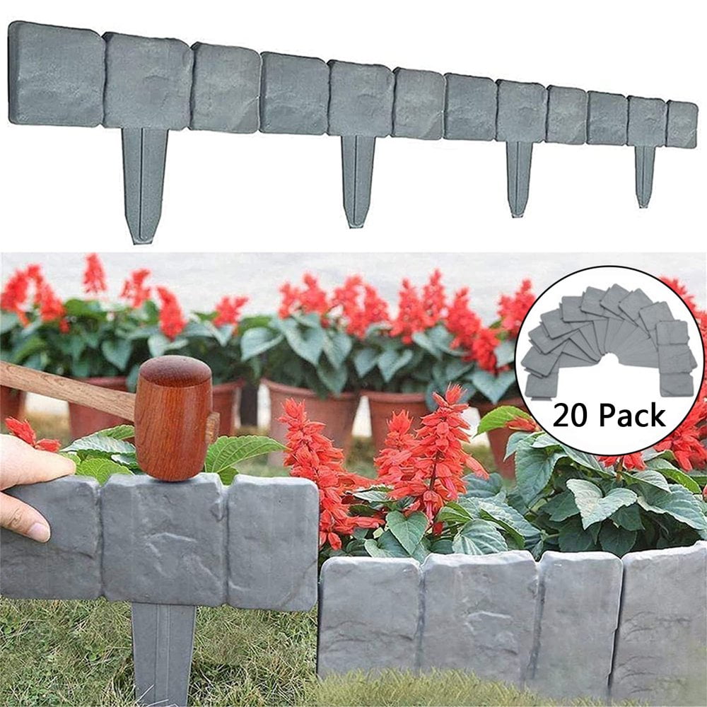 Estbridge Garden Edging Borders 10 Pack Effect Fence Border in Lawn ...