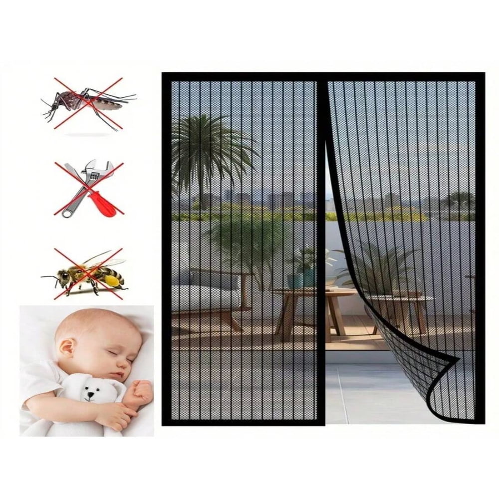 Estbridge Magnetic Screen Door - Hands Free Mesh Partition Heavy Duty ...