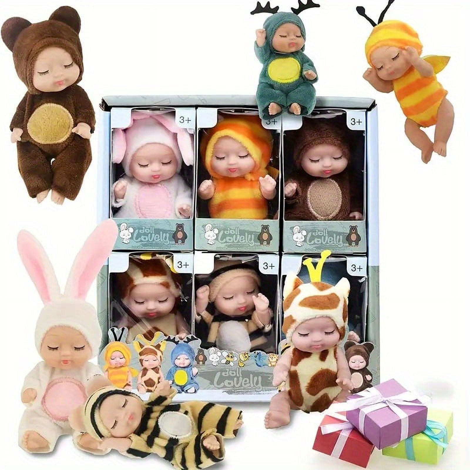Estbridge Mini Reborn Baby Dolls 6-Piece Mini Doll Set Washable ...