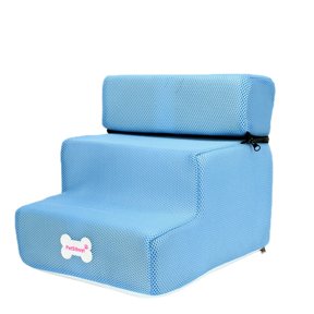 "YUWENUS Collapsible 3-Step Dog Stair with Storage, 17"" Folding Ramp ...