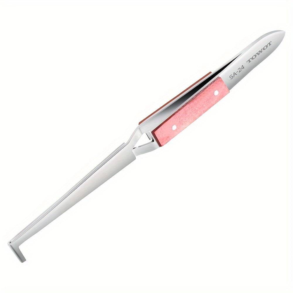 Estbridge TOWOT Industrial Tweezers Cross Lock Fiber Grip Wood Handle ...