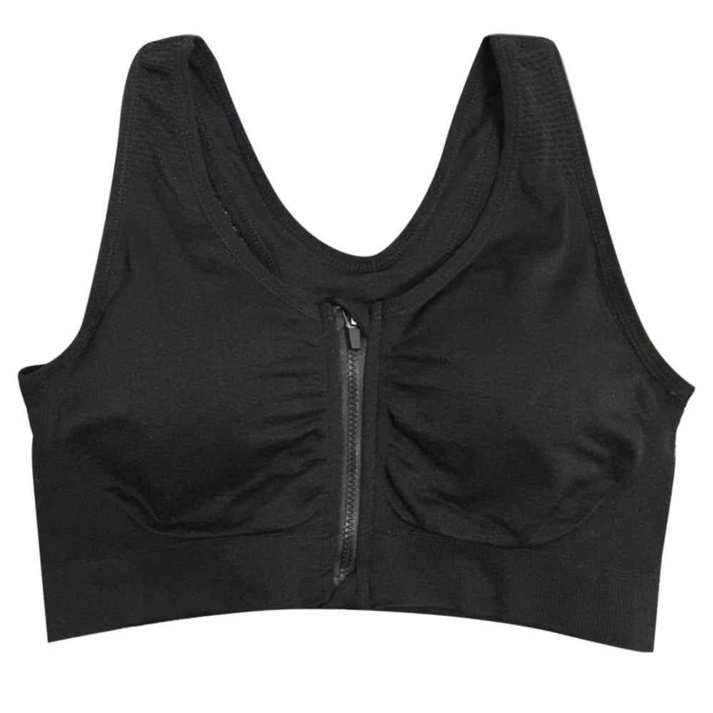 Estbridge Womens Zipper Front Fastening Bra Post Surgery Support Bra ...