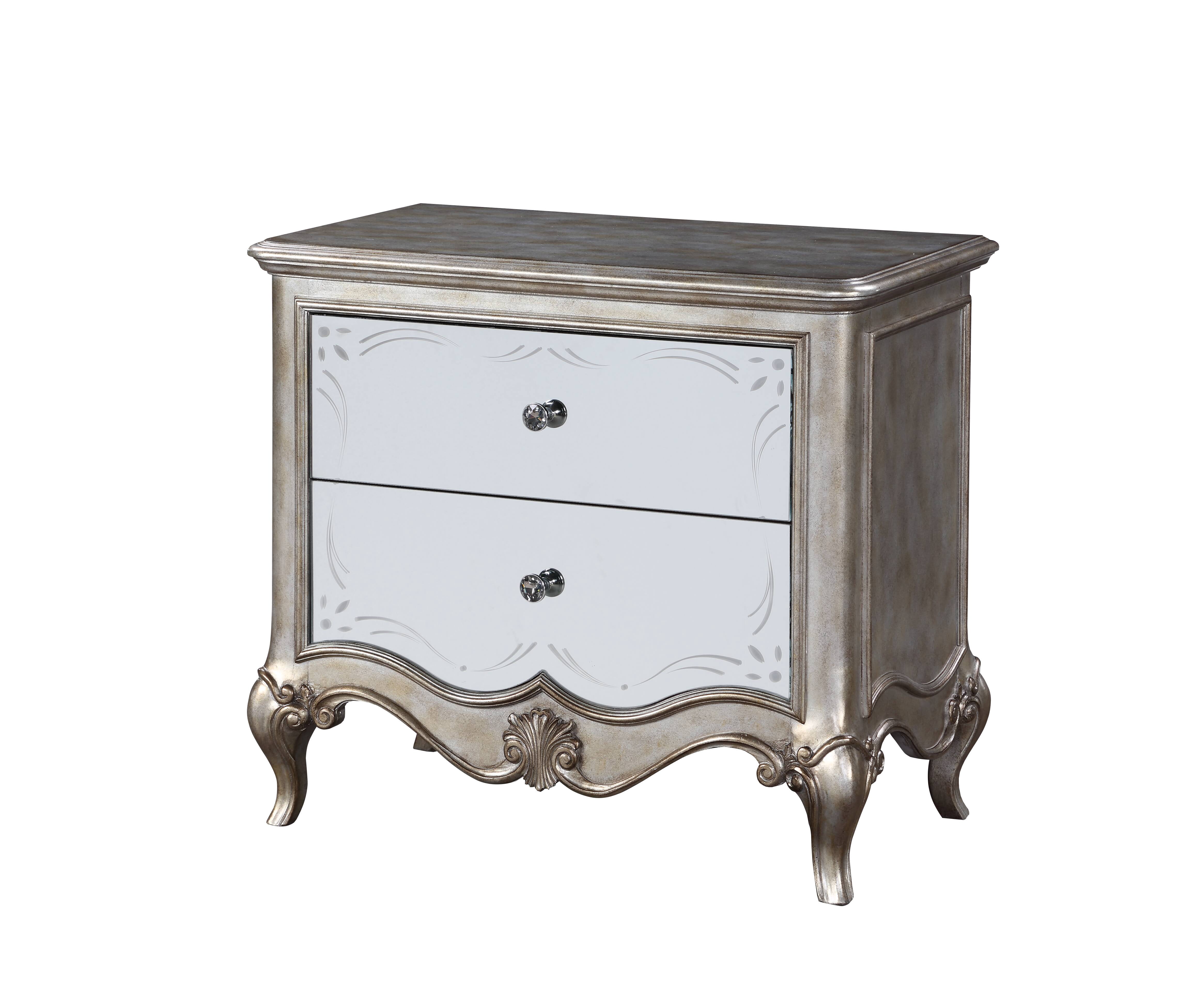 Esteban Antique Champagne Finish Nightstand,Champagne Synthetic Wood ...