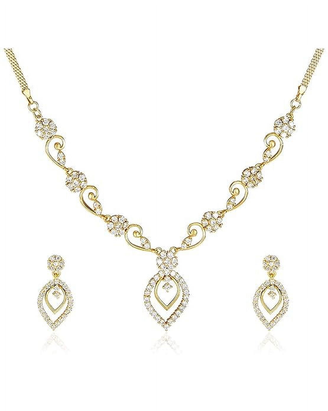 Estele Gold Plated Close Set Cz Necklaces for Women - Walmart.com