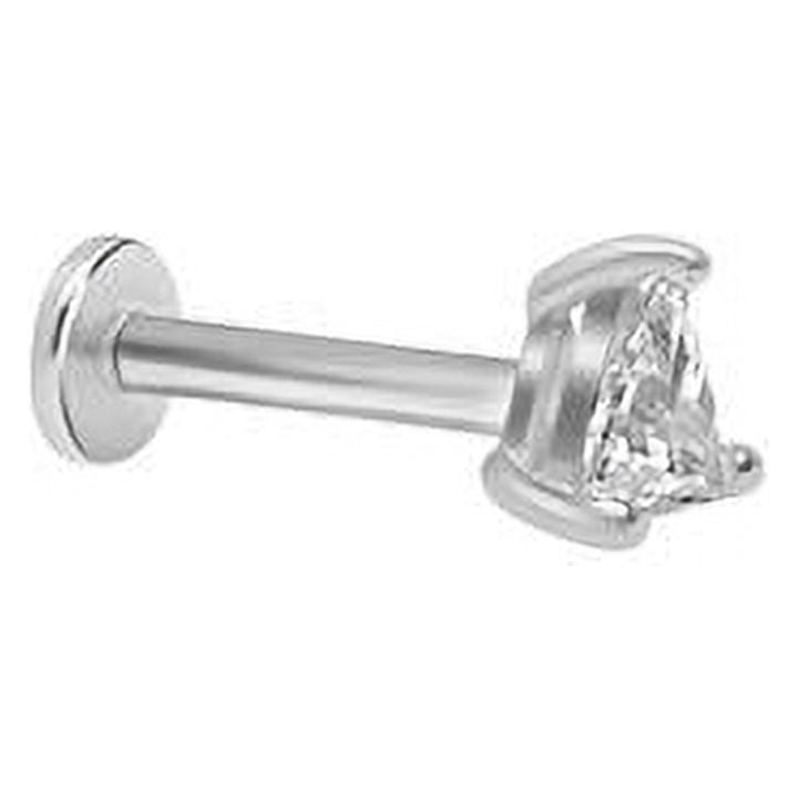 Estella Collection 14K Solid Gold Triangle Cartilage Stud Earring ...