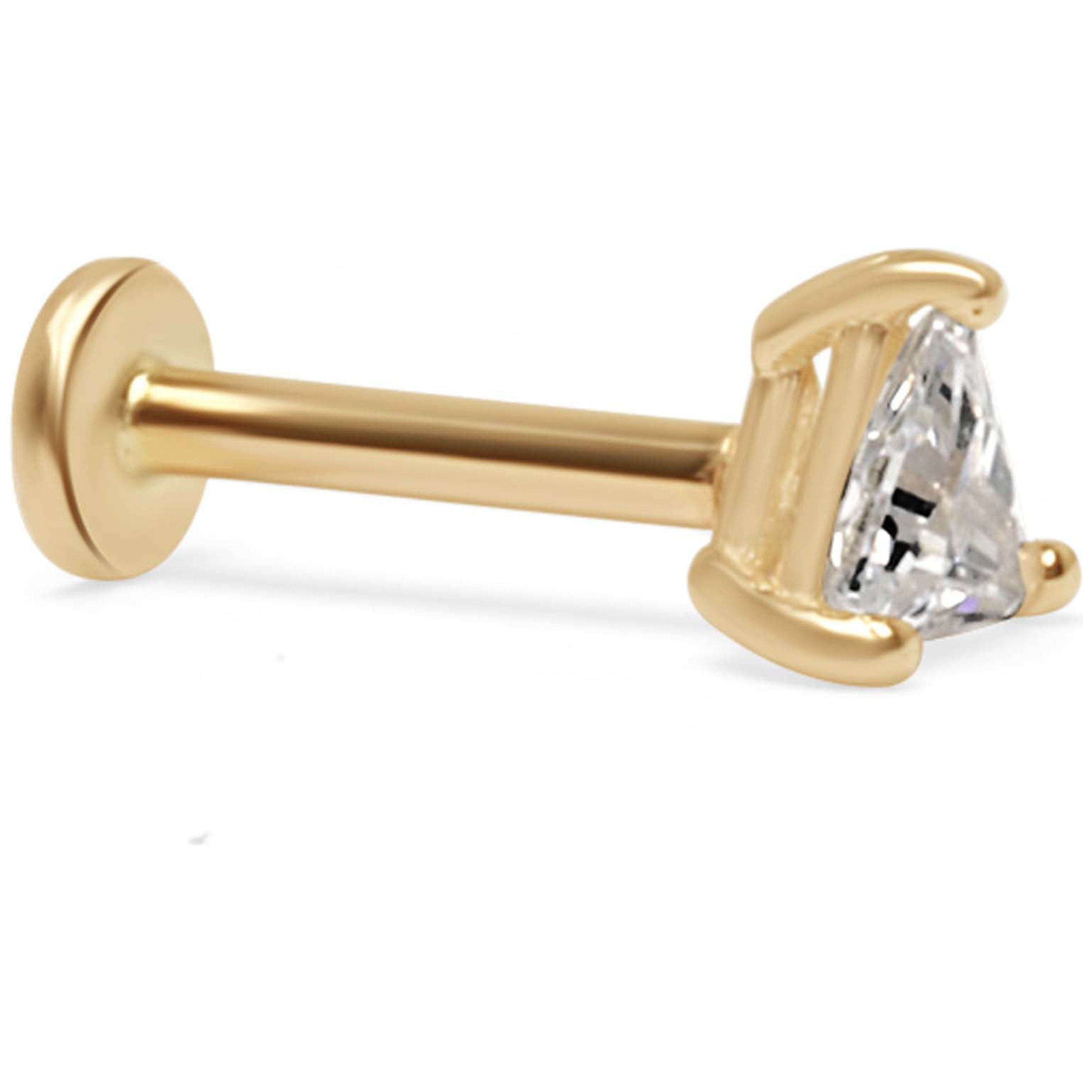 Estella Collection 14K Solid Yellow Gold Triangle Cartilage Stud ...