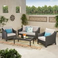 Estelle 4 Piece Outdoor Wicker Chat Set, Grey and Silver - Walmart.com