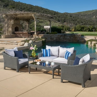 Better Homes & Gardens Bellamy 5 Piece Outdoor Chat Set with Firepit - Walmart.com