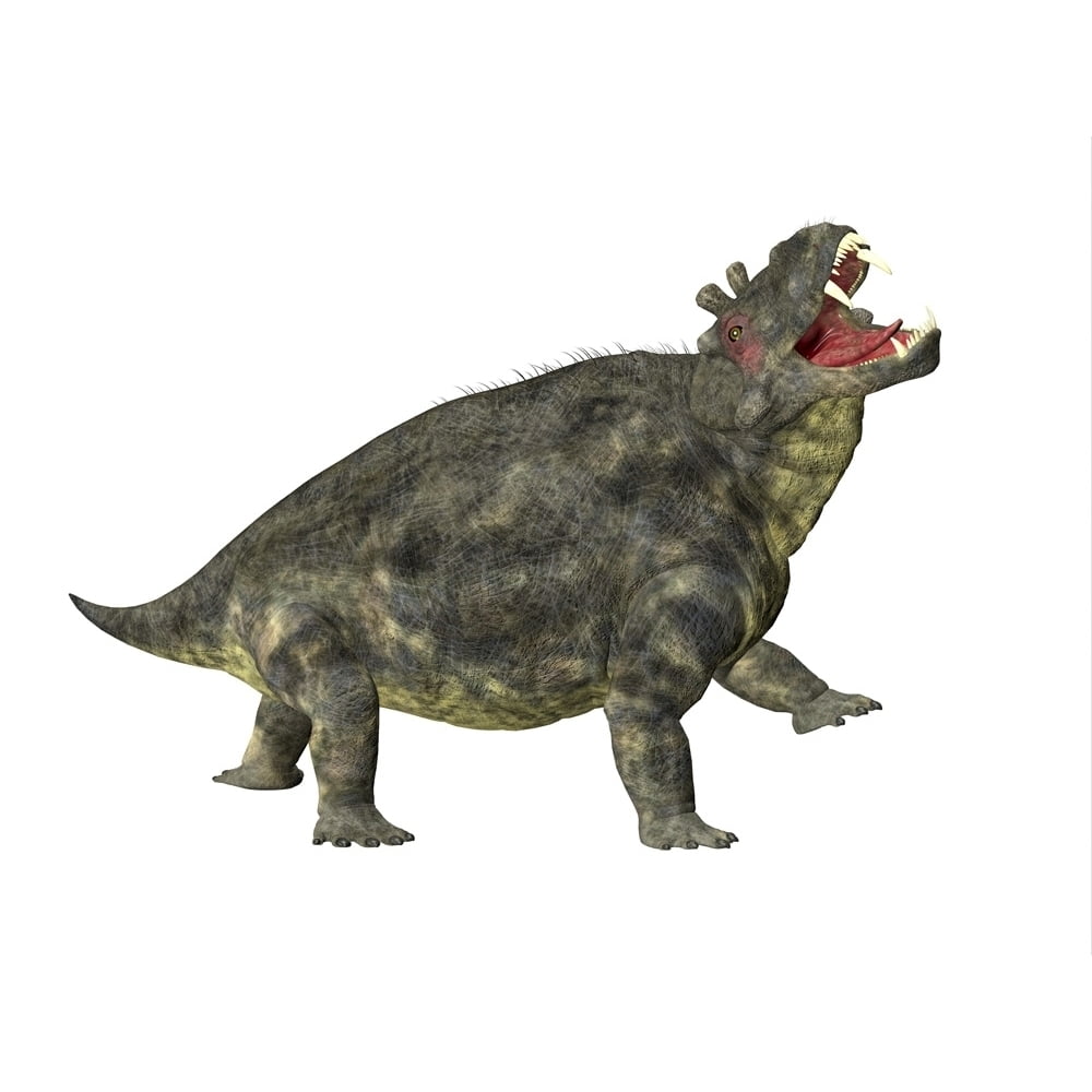 Estemmenosuchus dinosaur side profile. Poster Print by Corey Ford ...