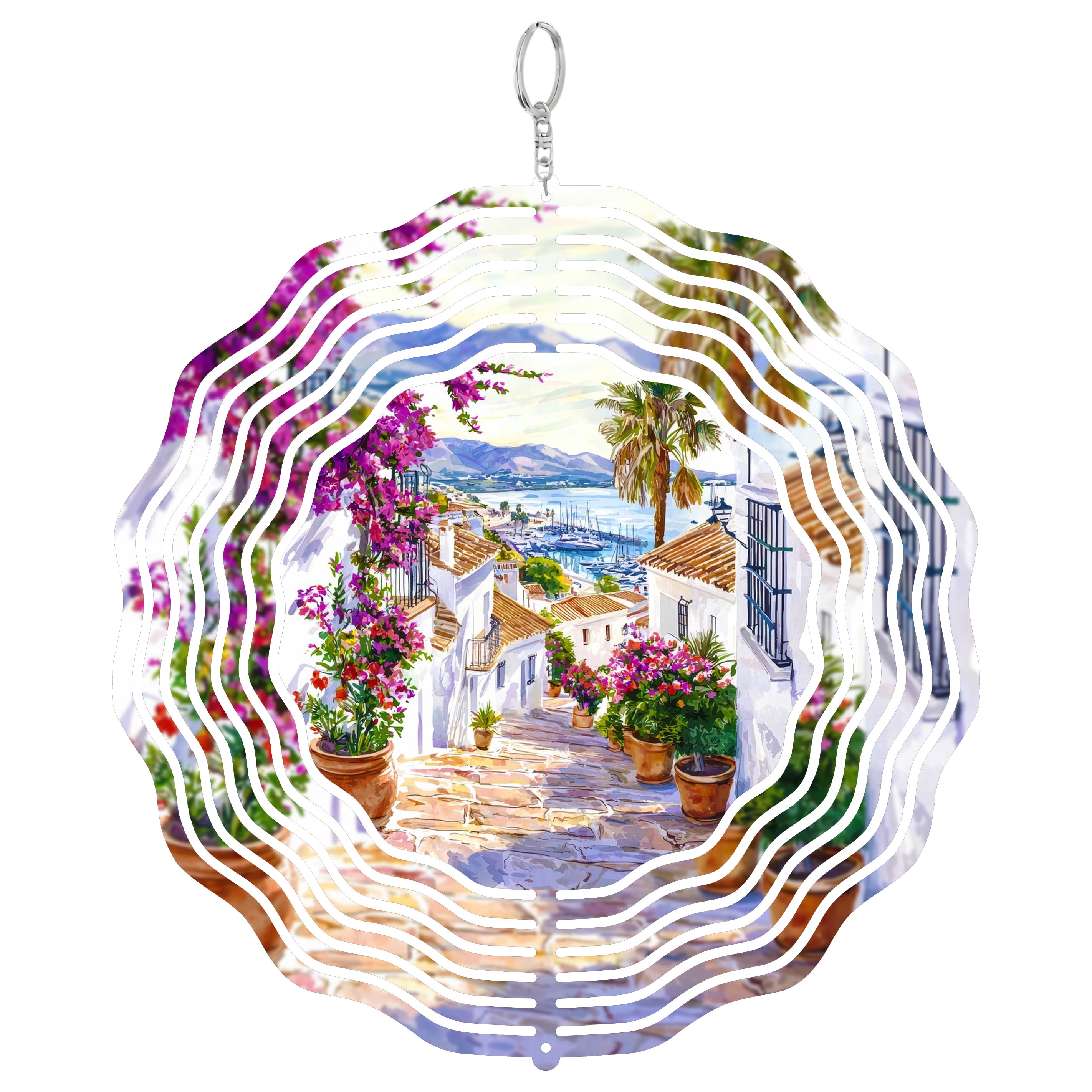 Estepona Garden 3D Wind Spinner Laser Cut Metal Hanging Ornament Patio ...