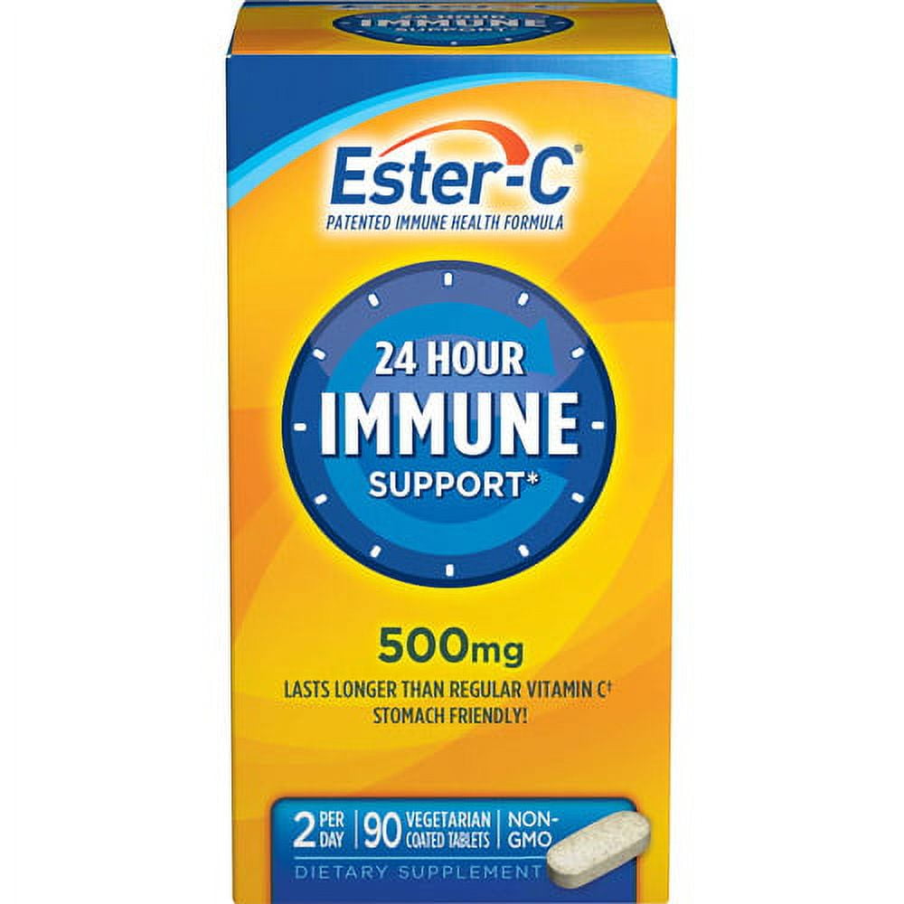Ester-C 500 mg 24 Hour Vitamin C Tablets for Immune Support, 90 Count ...