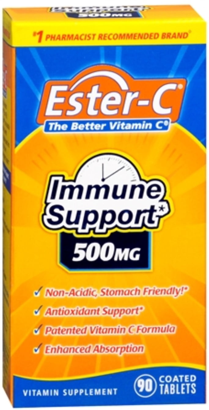 Ester-C 500 mg Coated Tablets 90 Tablets (Pack of 2) - Walmart.com