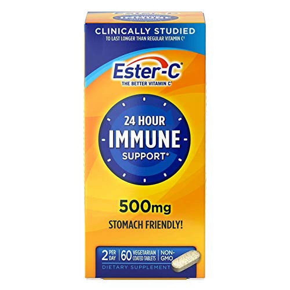Ester-C Vitamin C, 500mg Tablets, 60-Count, Unflavored (Packaging May ...