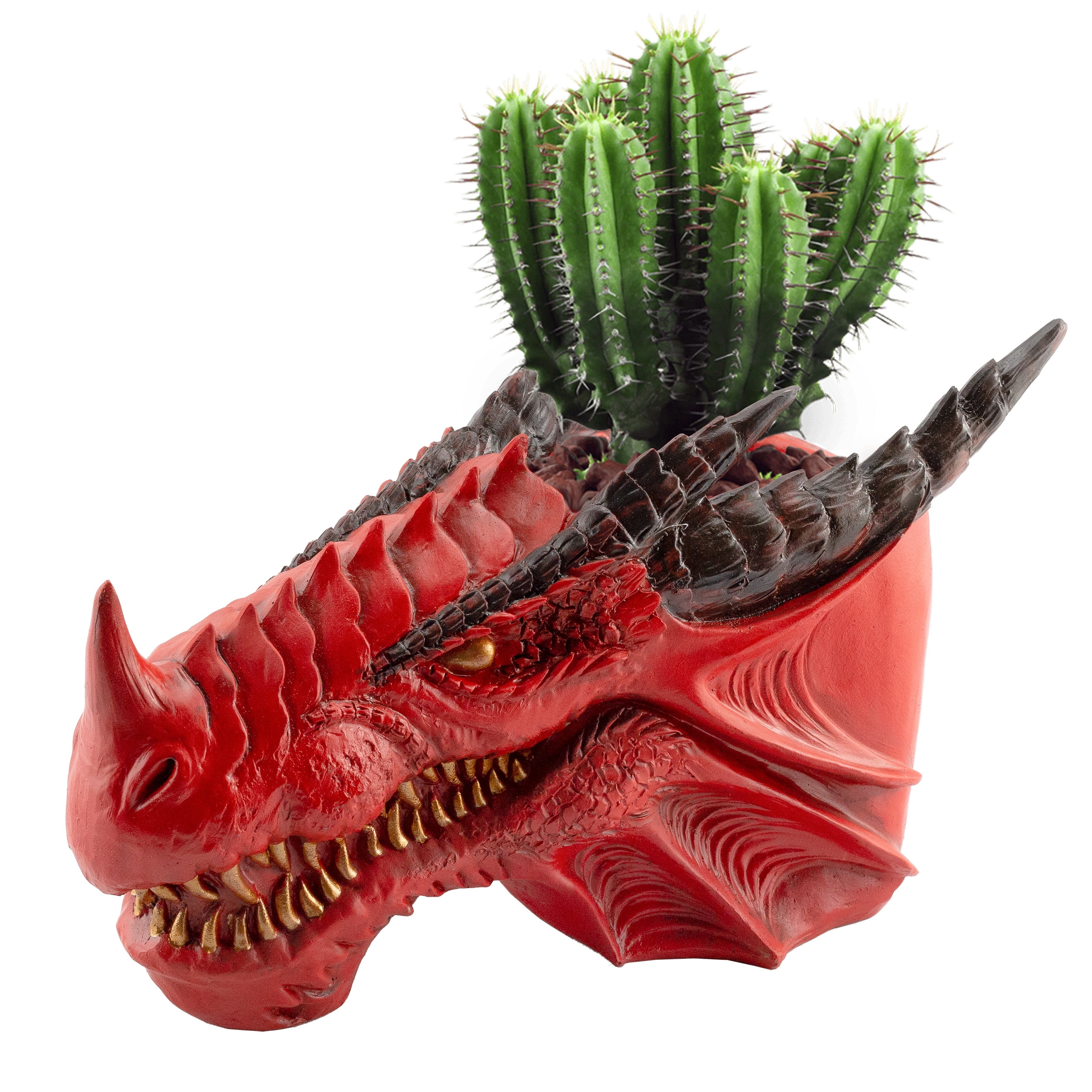 Esterno Dragon Head Planter Pot (11-Inch, Medium); Fantasy Dragon Head ...