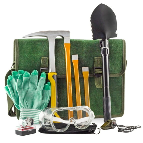 Esterno Rockhound & Rock Mining Kit (Deluxe 15-Piece Set); Rockhound ...