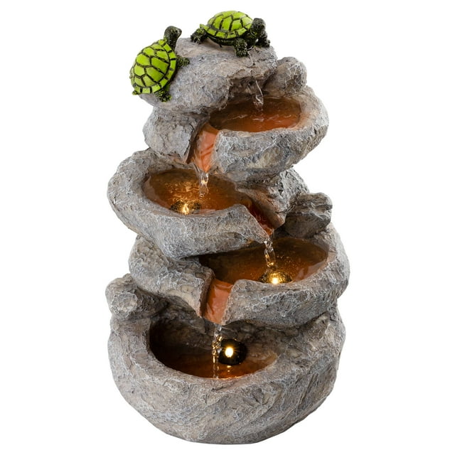 Esterno Turtle Tabletop Fountain, Turtles in Waterfall Decorative ...