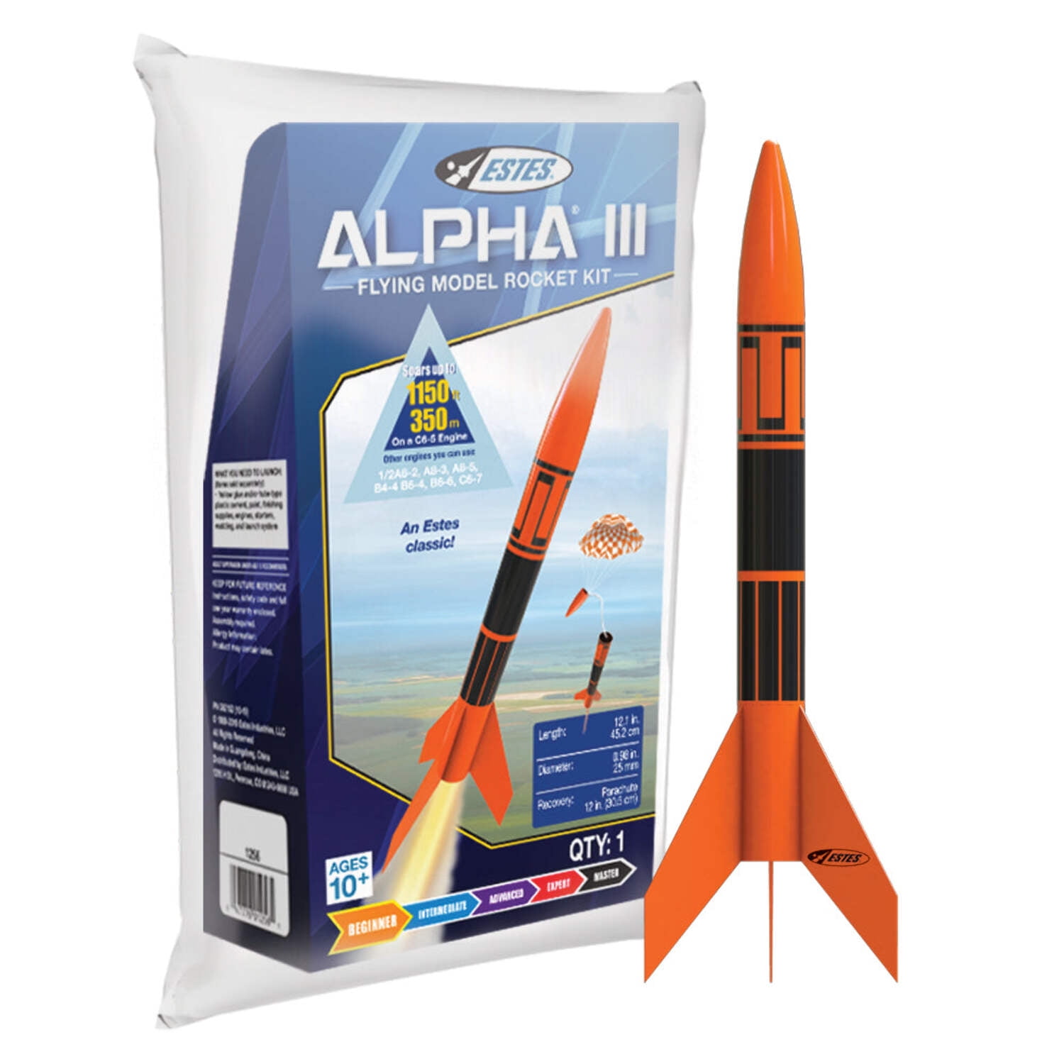 Estes, Rocket Kit, 1256 Alpha III, Easy-to-Assemble - Walmart.com