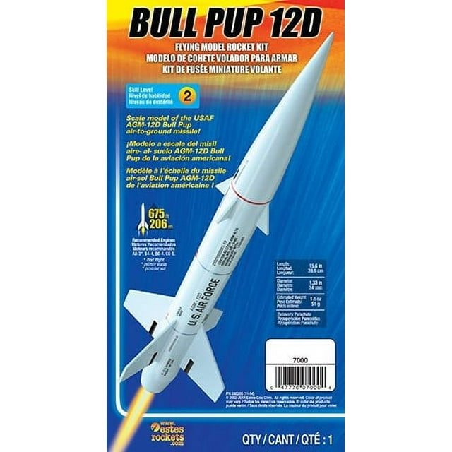 Estes 7000 Bull Pup 12D Model Rocket Kit - Skill Level 2 (Advanced ...