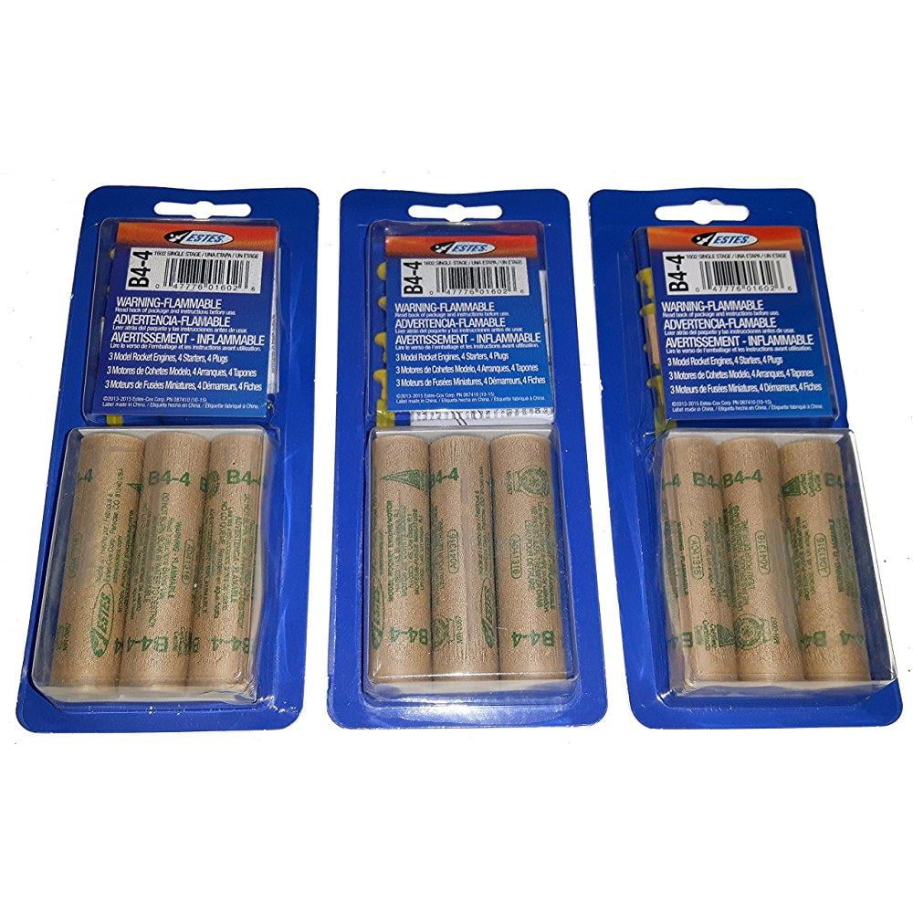 Estes 3 Packs of B4-4 Model Rocket Engines - Total of 9 Engines with ...