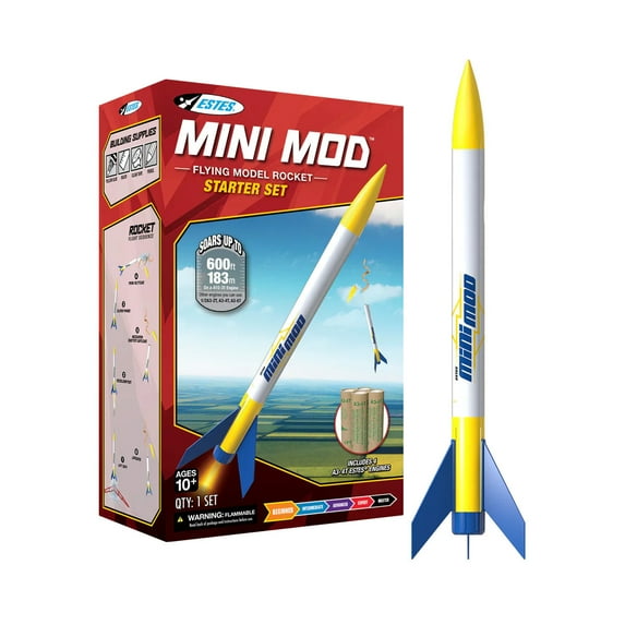 Estes Mini Mod 13mm STEM Model Rocket Starter Set, Comes with Launch ...