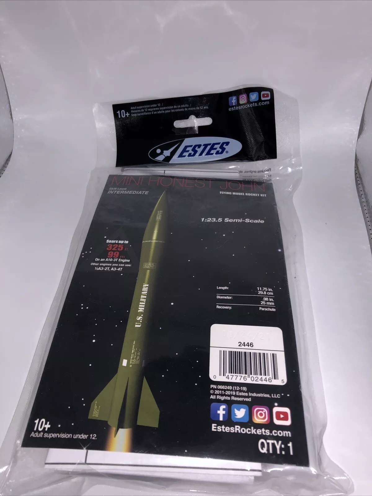 Estes Mini U.S. Military Honest John Flying Model Rocket Ship Kit 2446 ...
