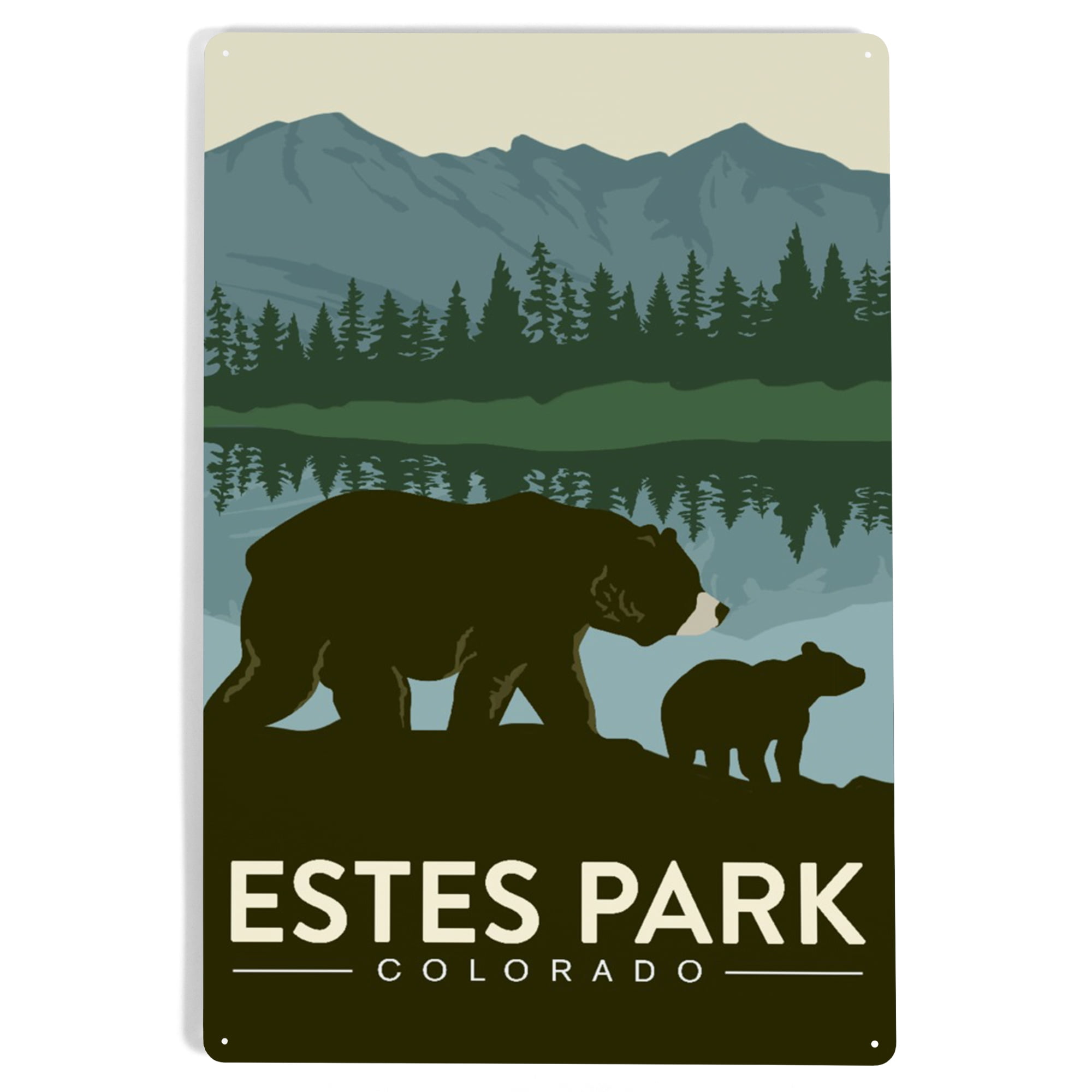 Estes Park, Colorado, Grizzly Bear and Cub (12x18 Aluminum Art, Indoor ...