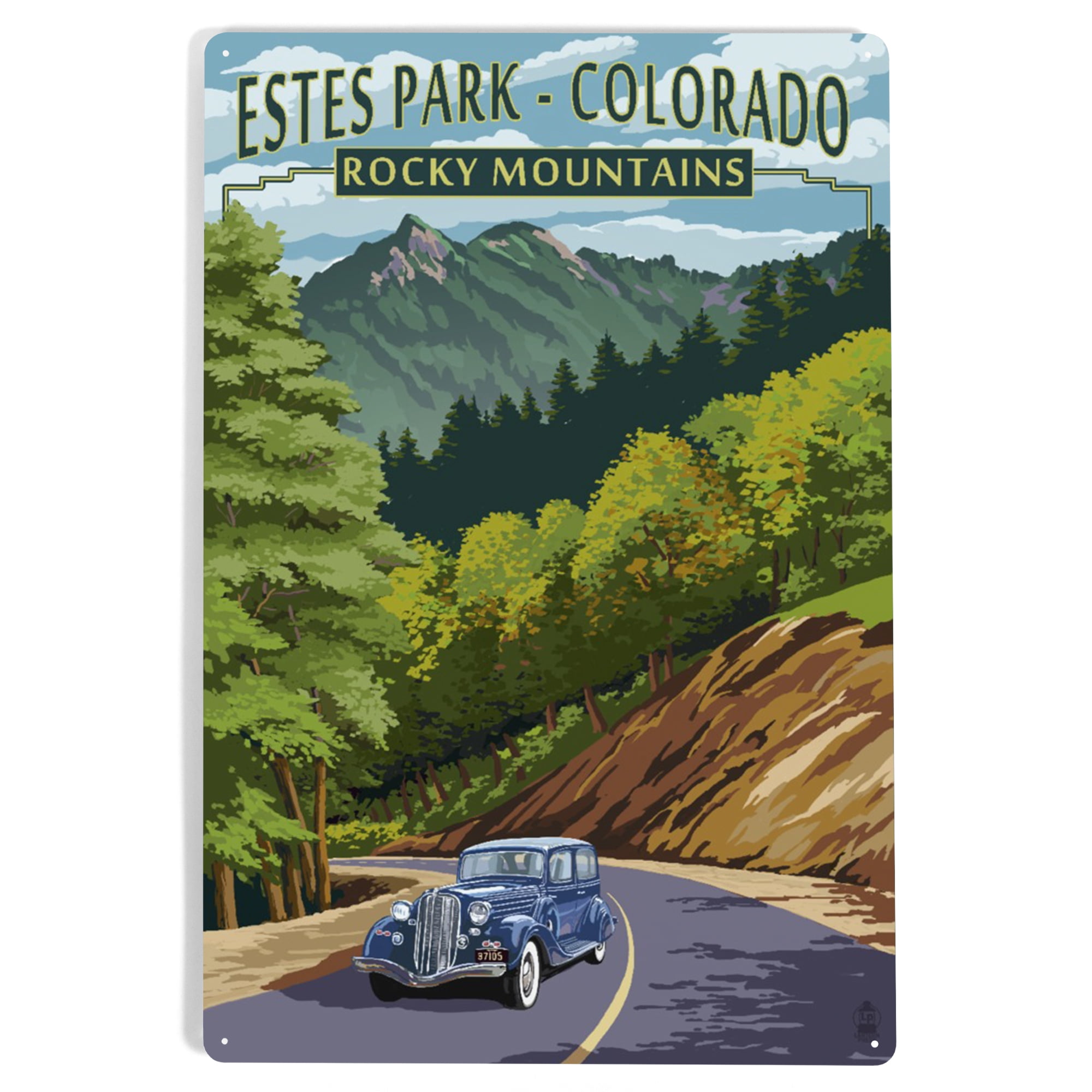 Estes Park, Colorado, Rocky Mountains, Mountain Road (12x18 Aluminum ...