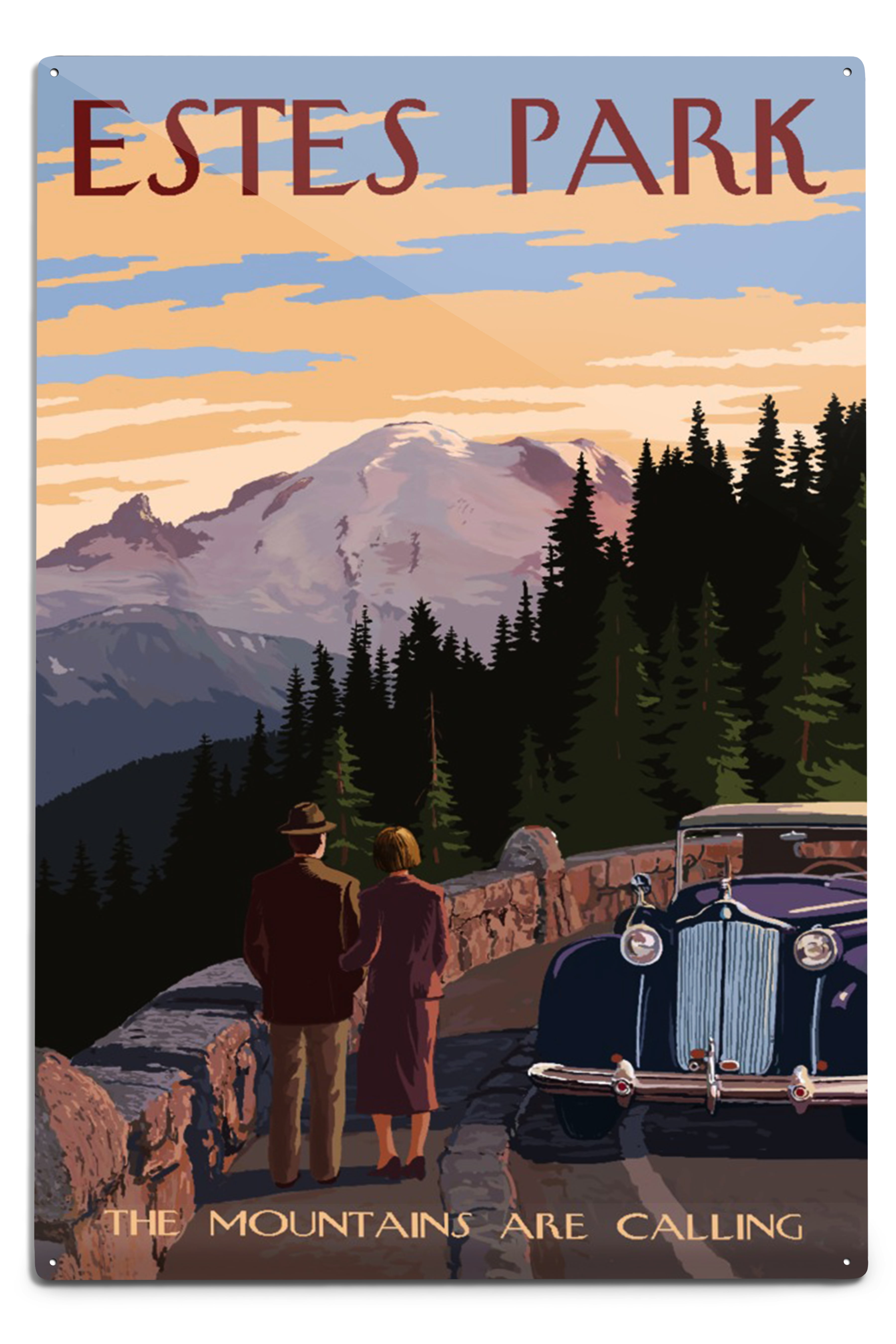 Estes Park, Colorado, The Mountains are Calling (12x18 Aluminum Art ...