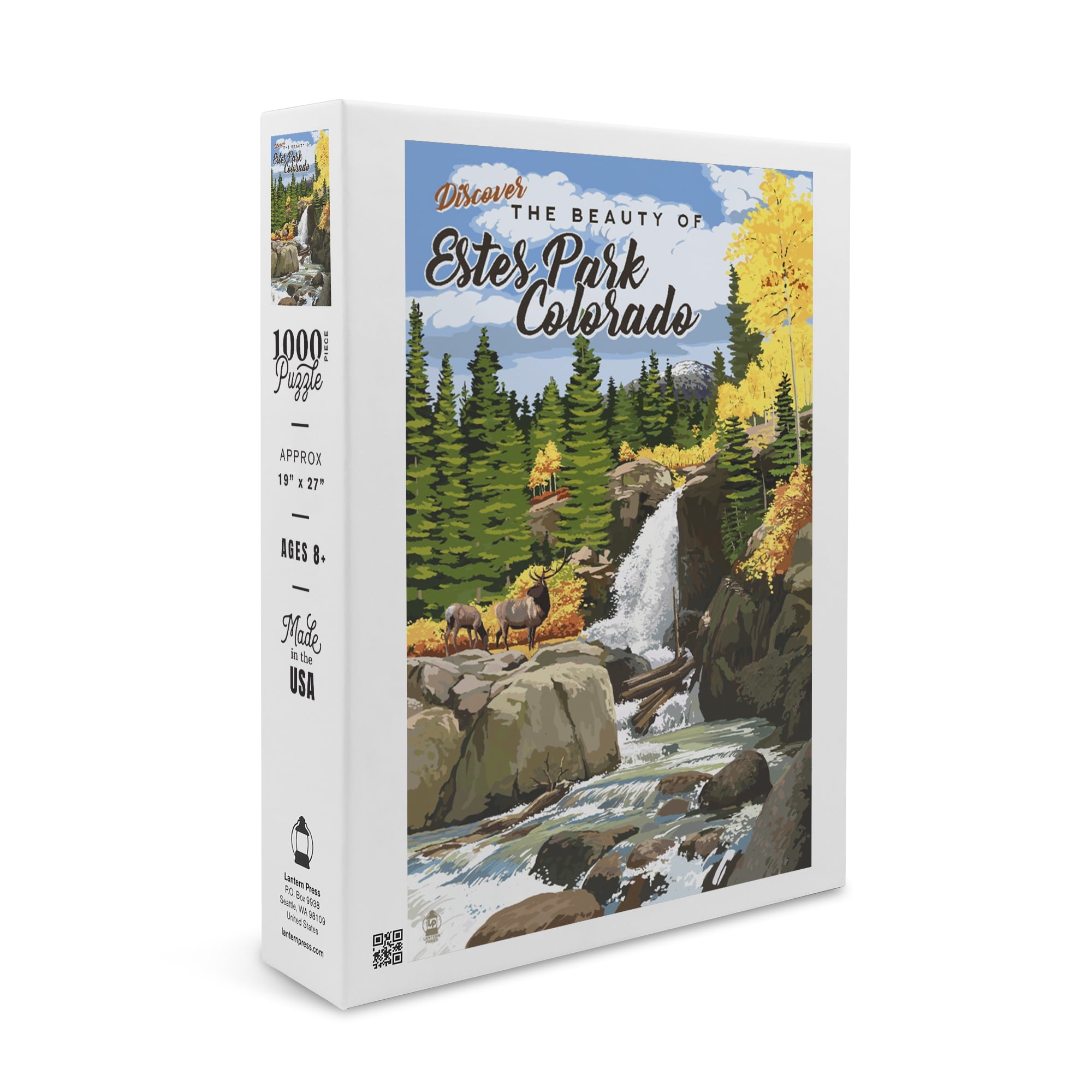 Estes Park, Colorado, Waterfall (1000 Piece Puzzle, Size 19x27 ...