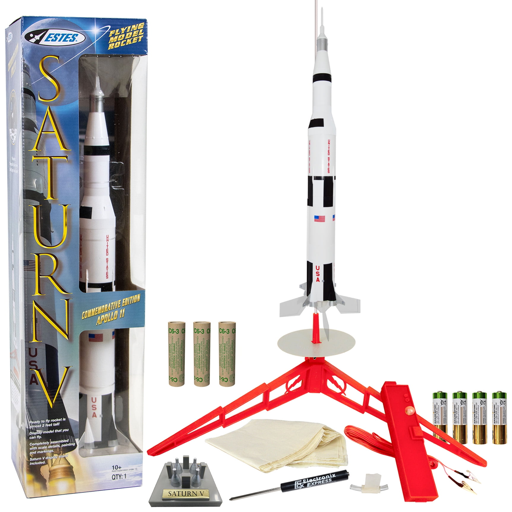 Estes Saturn V Rocket Kit - Includes Rocket, Pad, Controller, Batteries ...