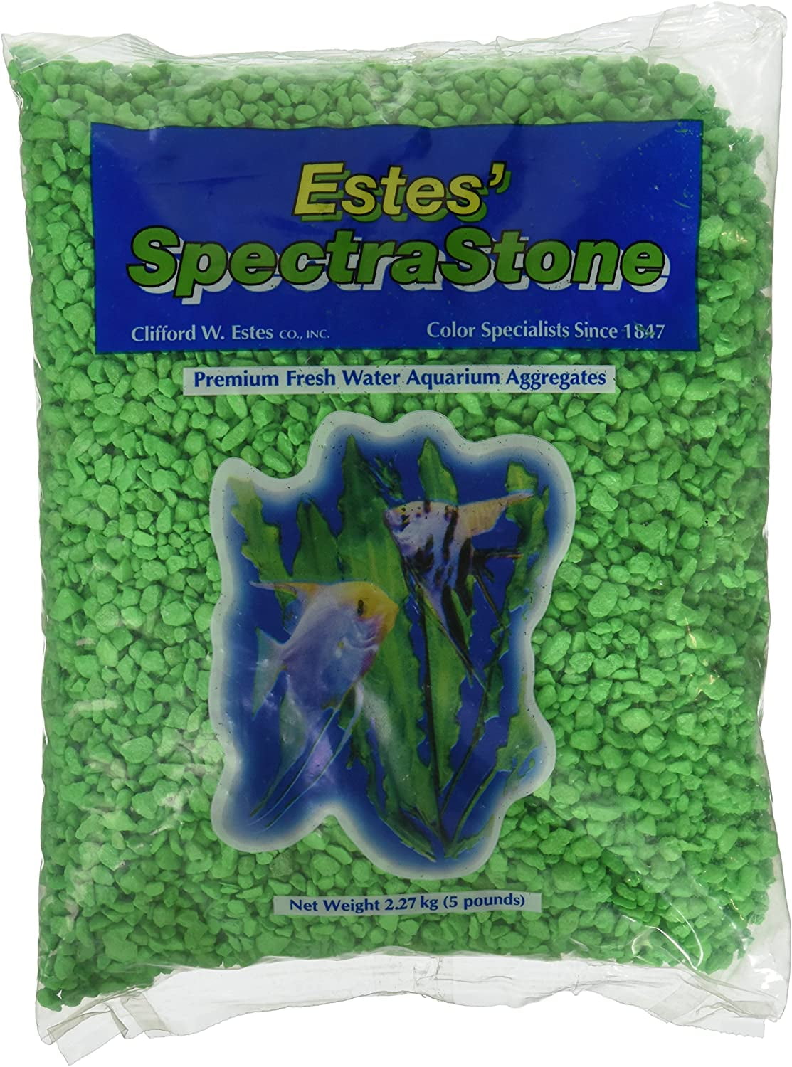 Estes Spectrastone Permaglo Aquarium Gravel Green 5 lbs (pack of 1 ...