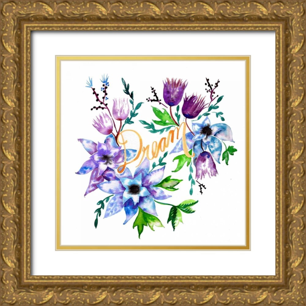Esther Bley Designs 12x12 Gold Ornate Wood Framed with Double Matting ...