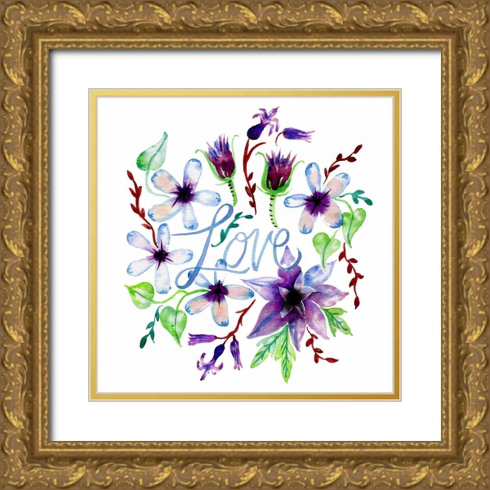 Esther Bley Designs 12x12 Gold Ornate Wood Framed with Double Matting ...