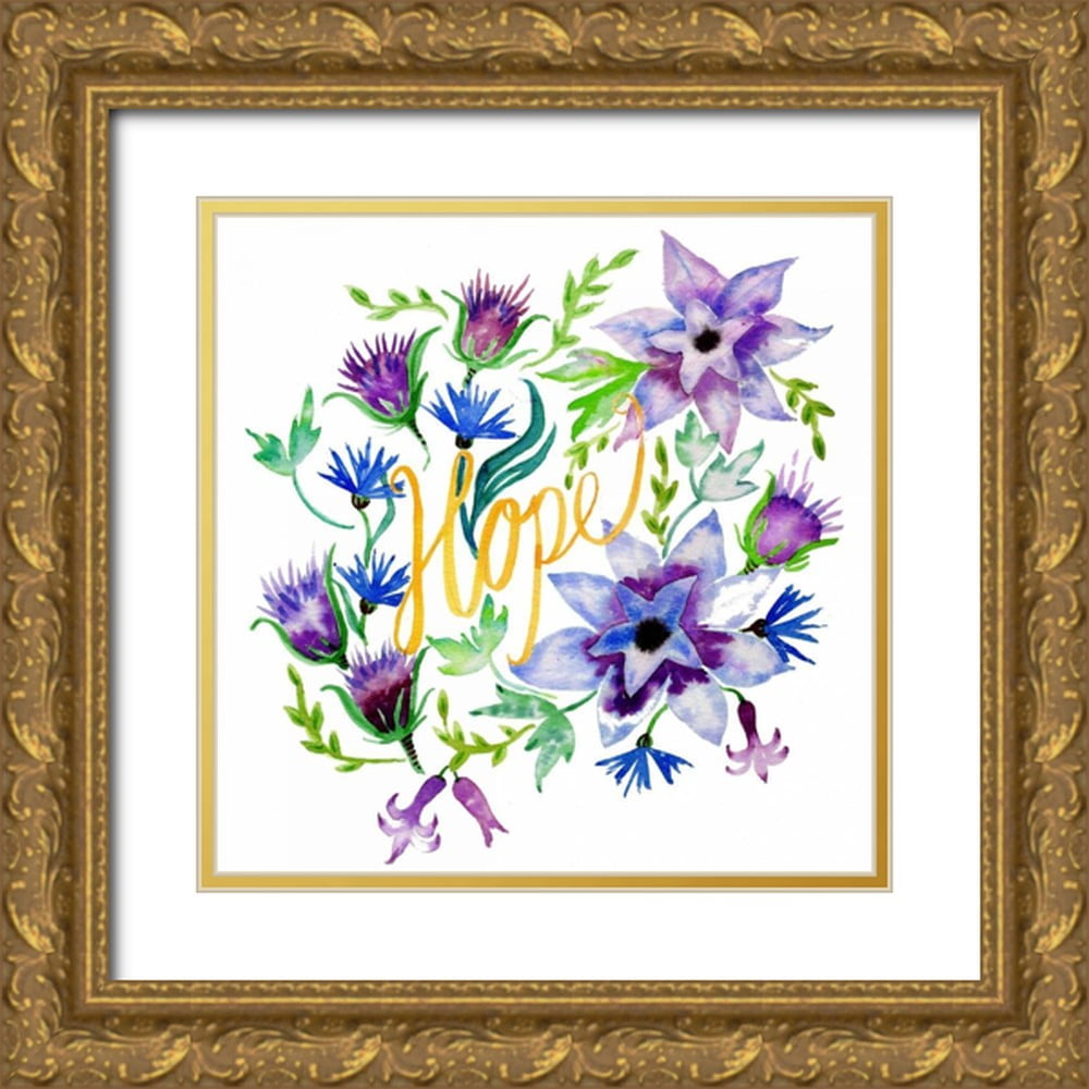 Esther Bley Designs 15x15 Gold Ornate Wood Framed with Double Matting ...