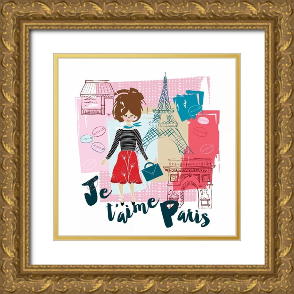 Esther Bley Designs 20x20 Gold Ornate Wood Framed with Double Matting ...