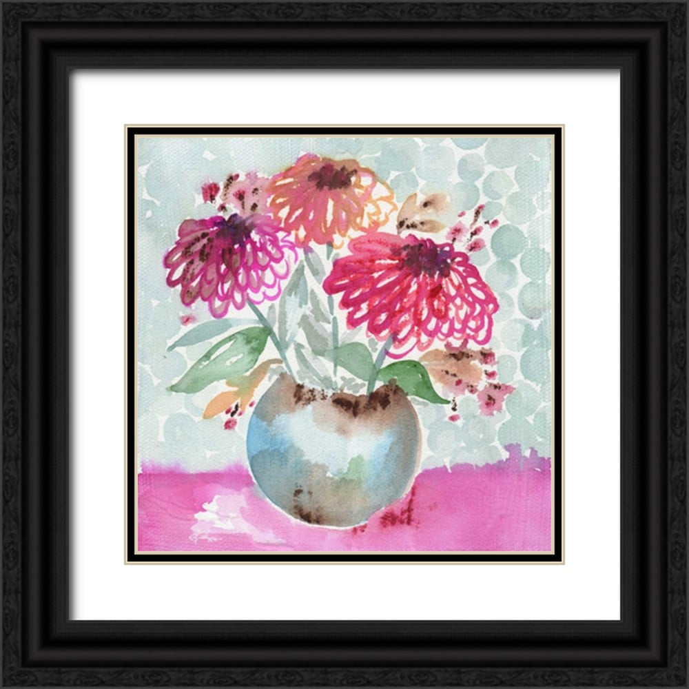 Esther Bley Designs 26x26 Black Ornate Wood Framed with Double Matting ...