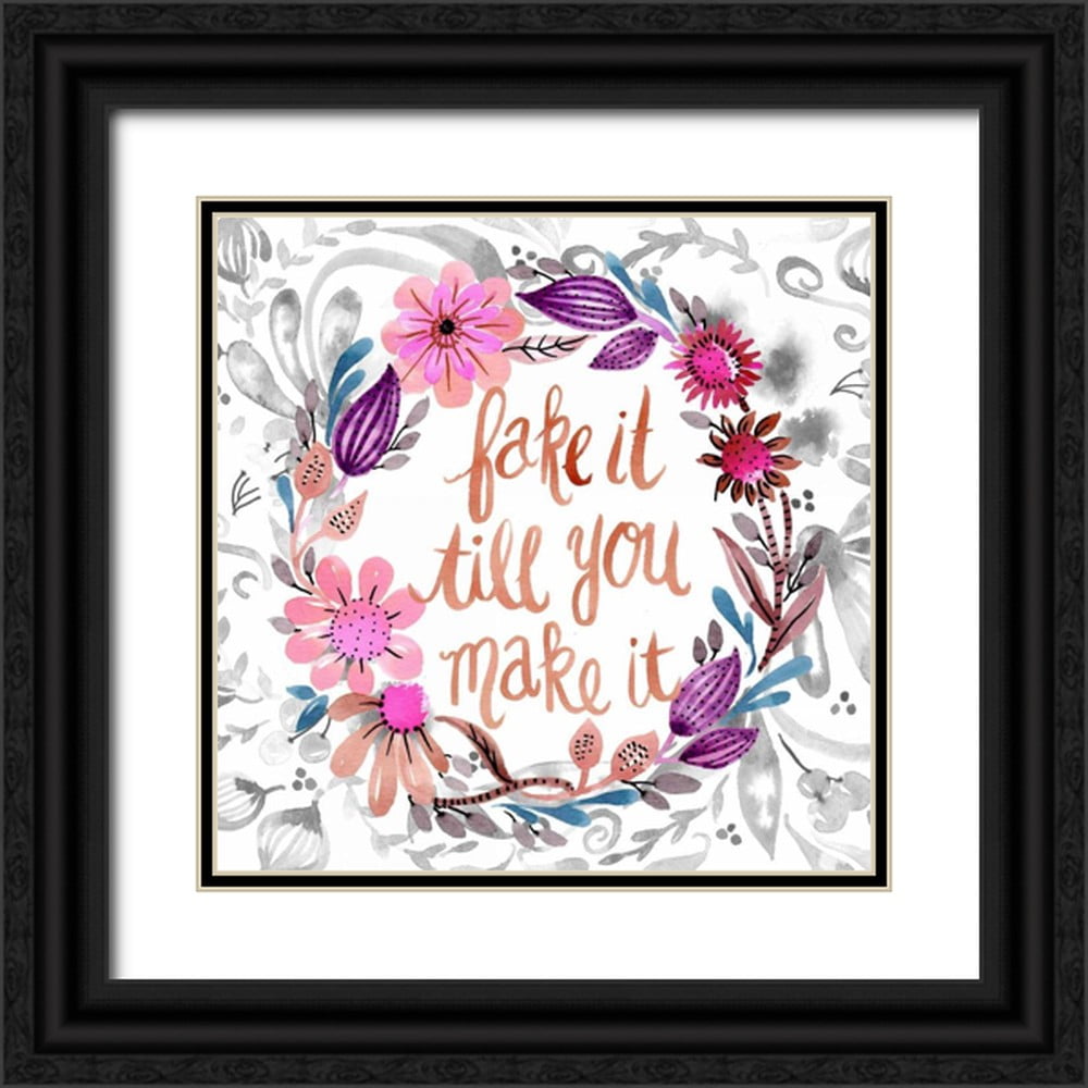 Esther Bley Designs 26x26 Black Ornate Wood Framed with Double Matting ...