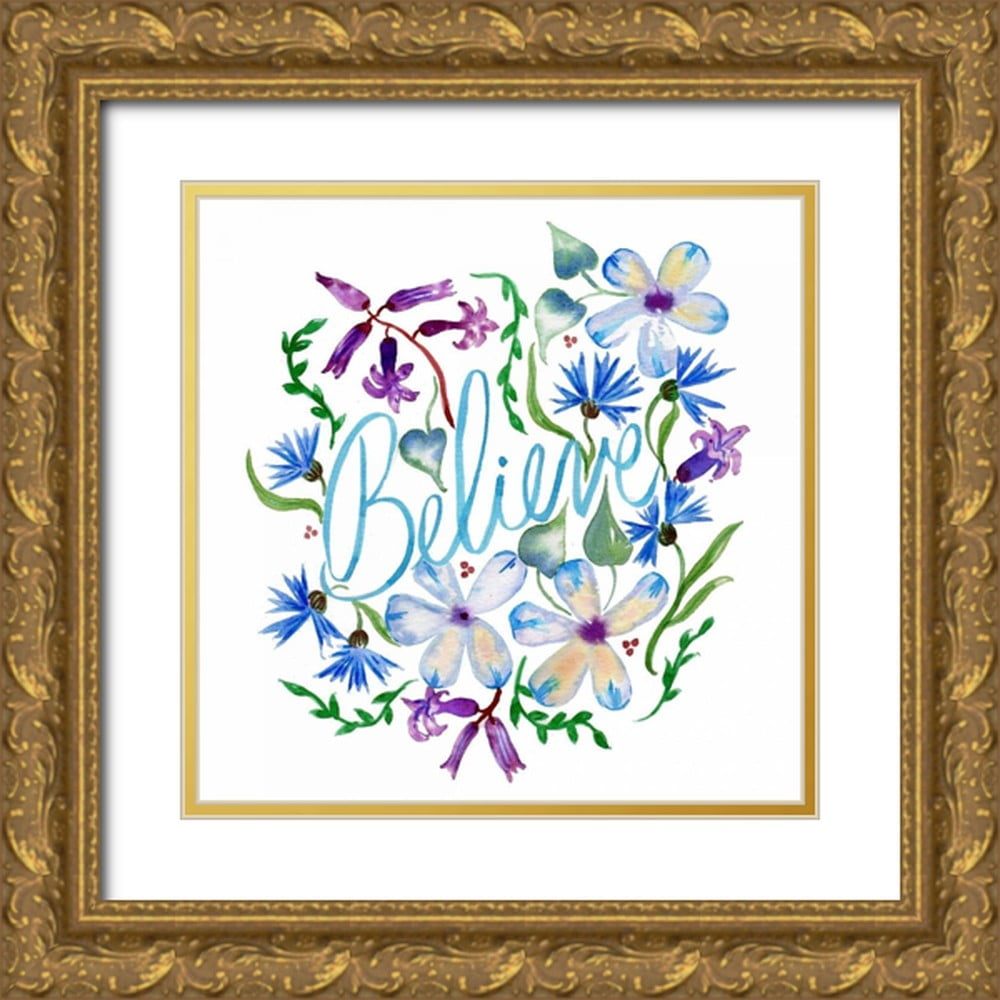 Esther Bley Designs 26x26 Gold Ornate Wood Framed with Double Matting ...